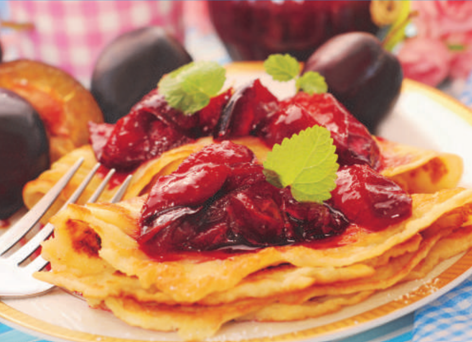 Buckwheat Crepes with Honeyed Ricotta and Sauteed Plums | Upgraded Health