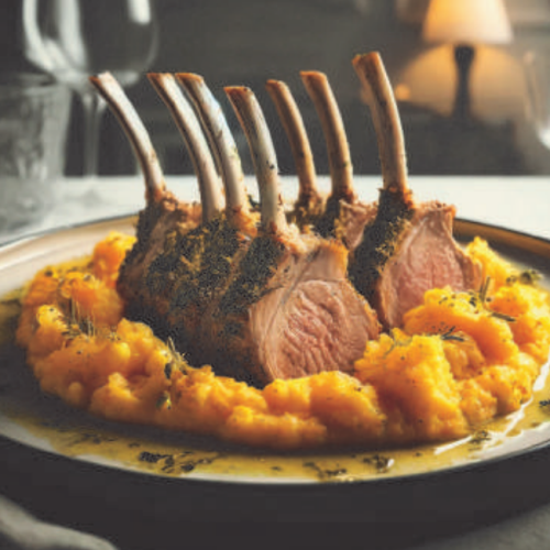 Herb-Crusted Rack of Lamb with Root Vegetable Puree | Upgraded Health