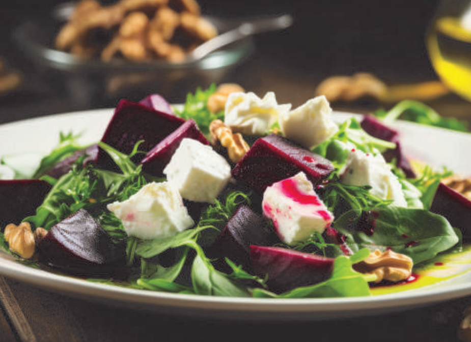 Roasted Beet, Goat Cheese, and Walnut Salad | Upgraded Health